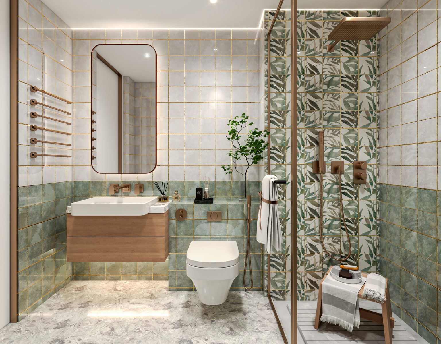 208 Highlighter Collection Used Size 300 X 600 For The Wall Tiles.